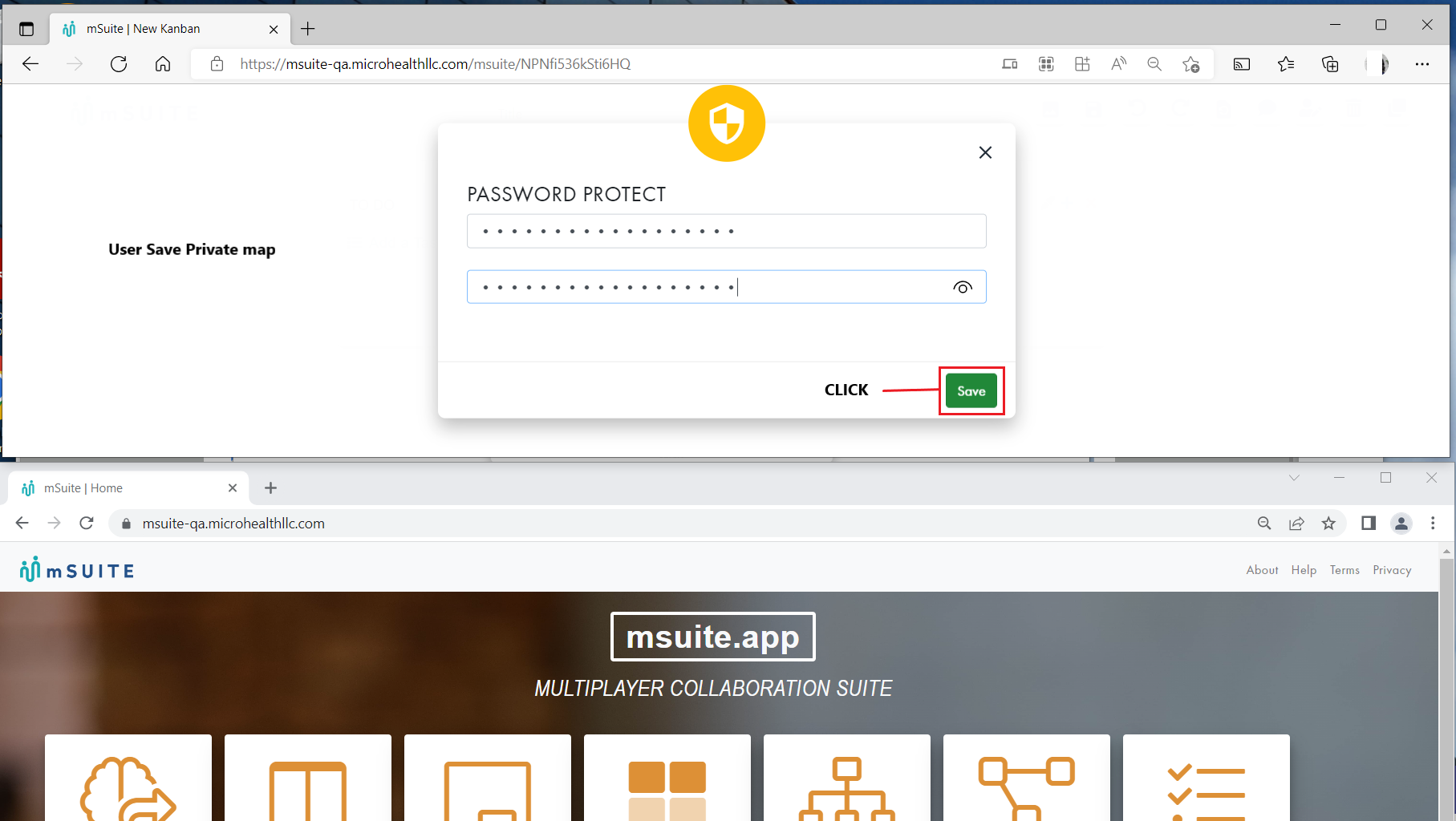 User should not be able to access/update/delete/reset/duplicate/save a map that is Save Private ...
