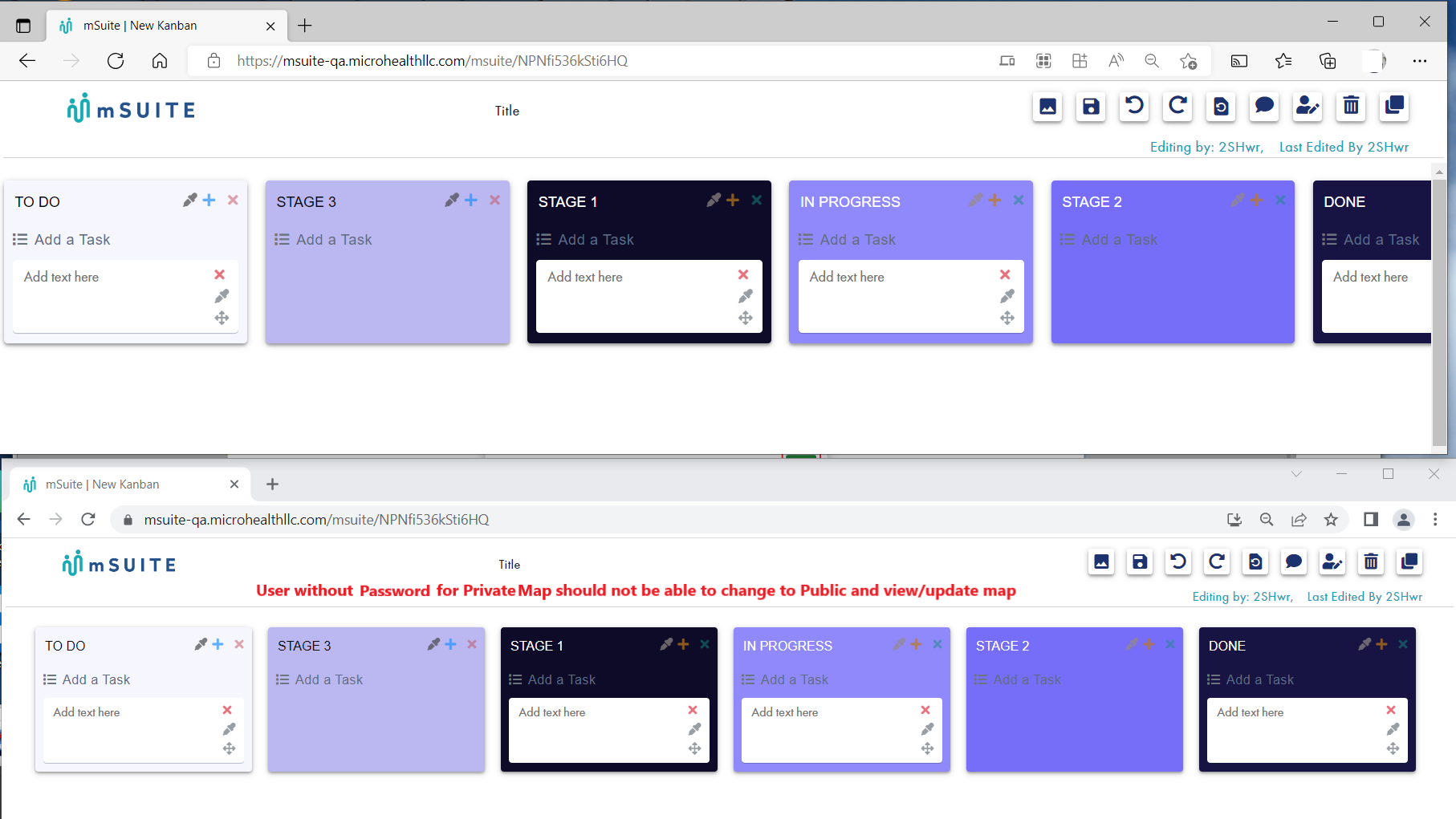 User should not be able to access/update/delete/reset/duplicate/save a map that is Save Private ...