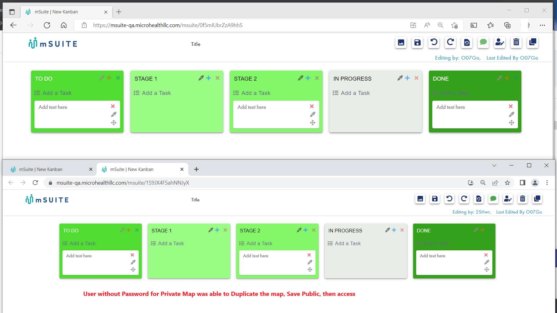 User should not be able to access/update/delete/reset/duplicate/save a map that is Save Private ...
