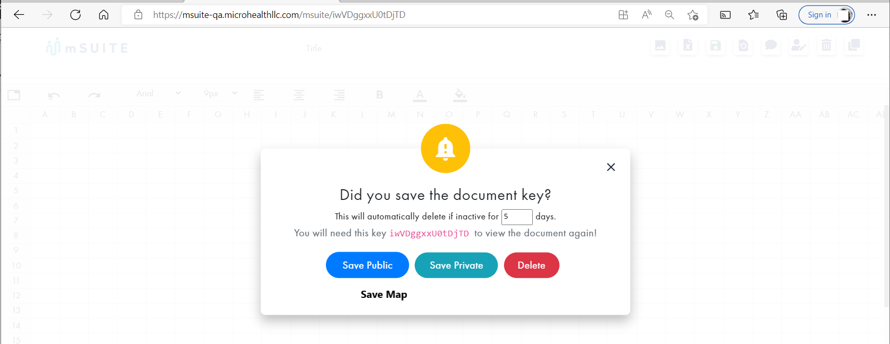 Spreadsheet: Clicking reload/refresh for saved map without content OR returning to saved map ...