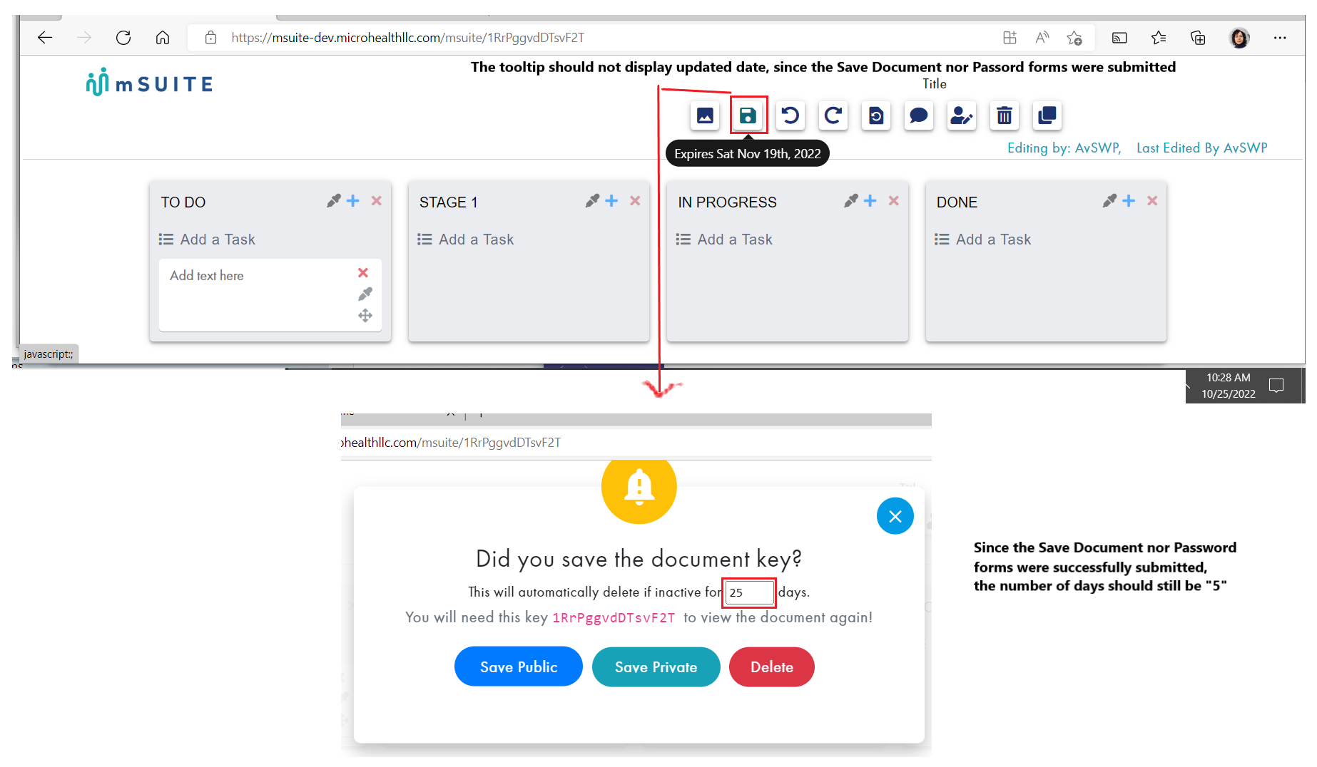 The number of days till map deletion should not update unless successful submit to Save Map or ...