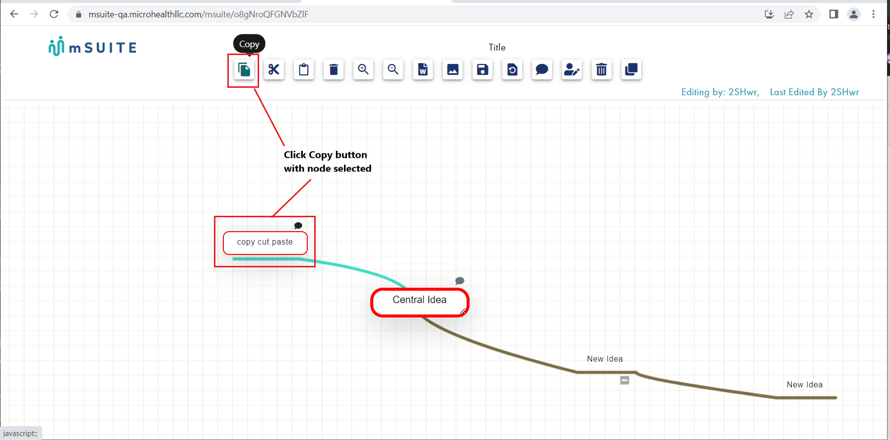 Mindmap: "Paste" function does not work; should be enabled after "Copy" button or "Cut" button ...