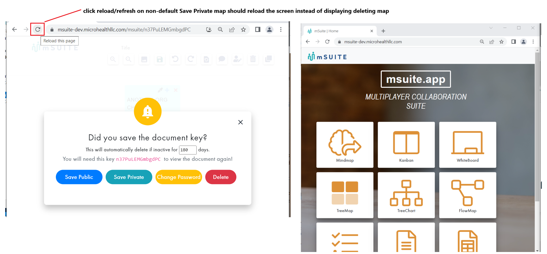 TreeChart: Save Private map (without default content) should not get automatically deleted after ...