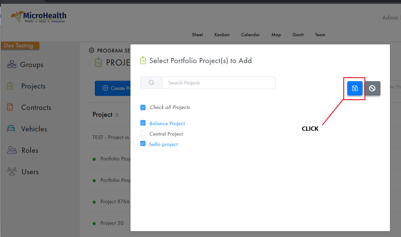 Portfolio Projects assigned to Portfolio Group display on Client Panel ...