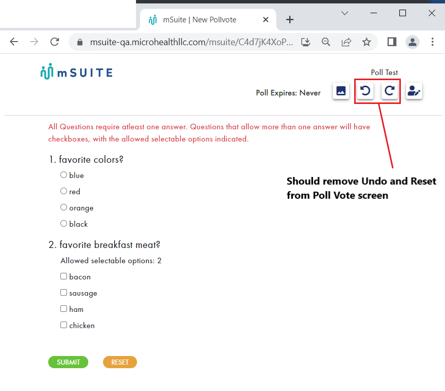 Poll Vote screen: Should remove Undo and Redo buttons · Issue #1297 · MicroHealthLLC/mSuite · GitHub
