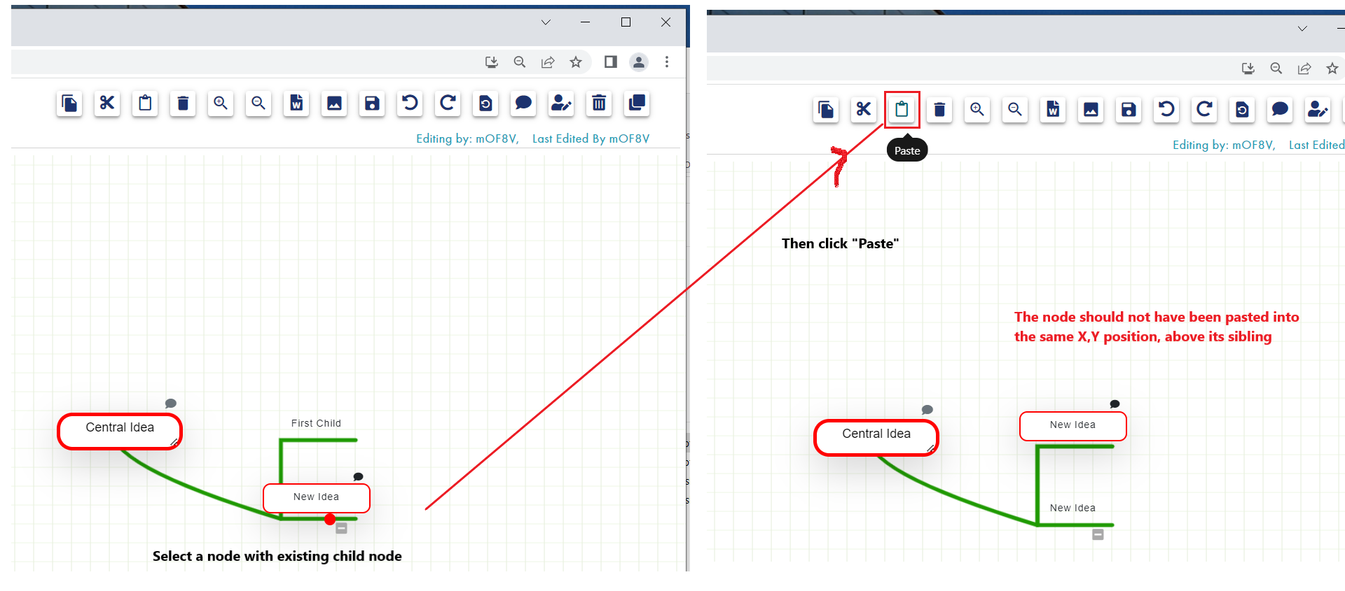 Mindmap: Should not "Paste" node above another node in the same X,Y position · Issue #1339 ...