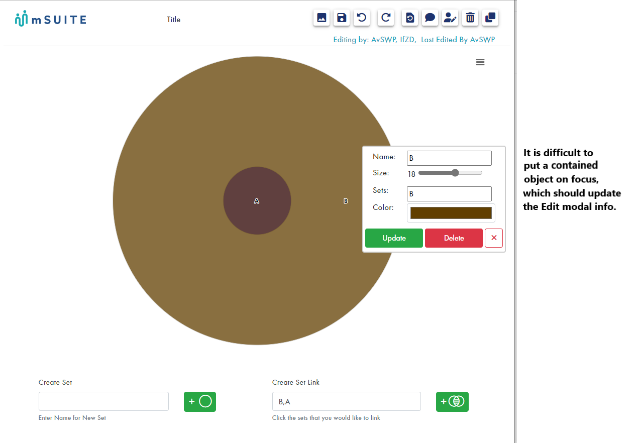 Venn Diagram: Edit modal should update when subset (contained object ...