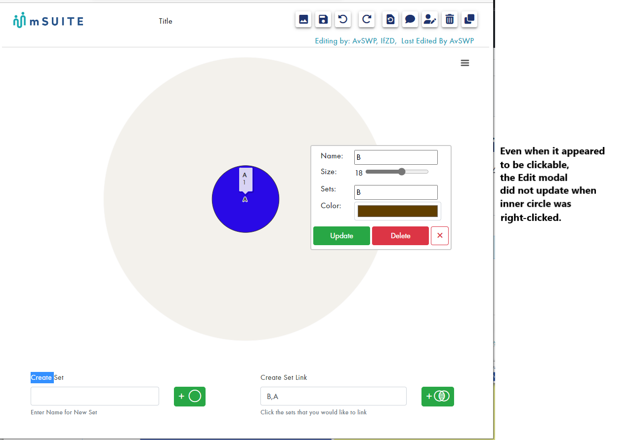 Venn Diagram: Edit modal should update when subset (contained object ...