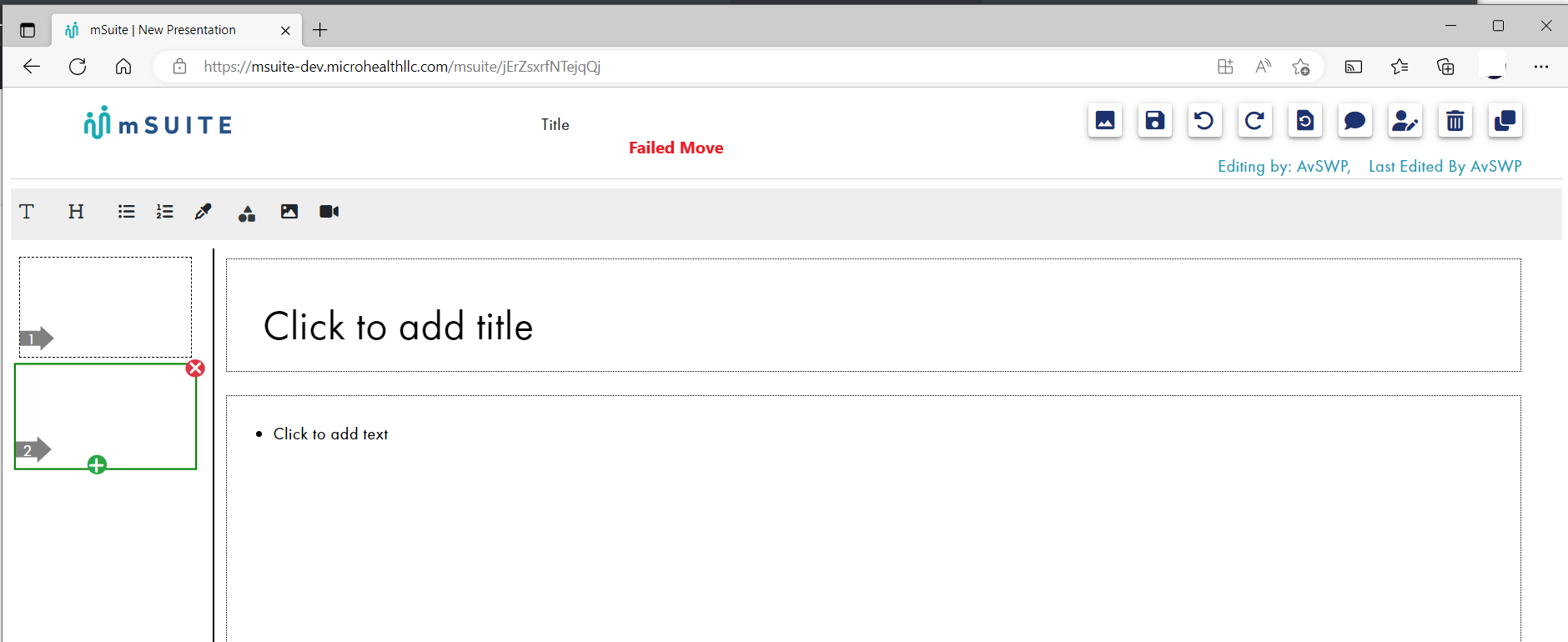 Presentation map: Should be able to Move textbox container to a ...