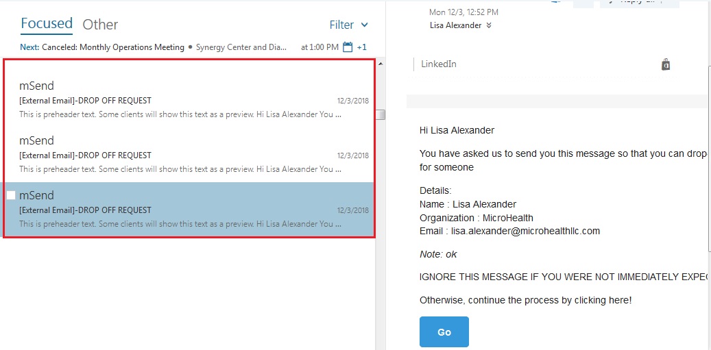 Received multiple DROP OFF REQUEST emails for same request. · Issue ...