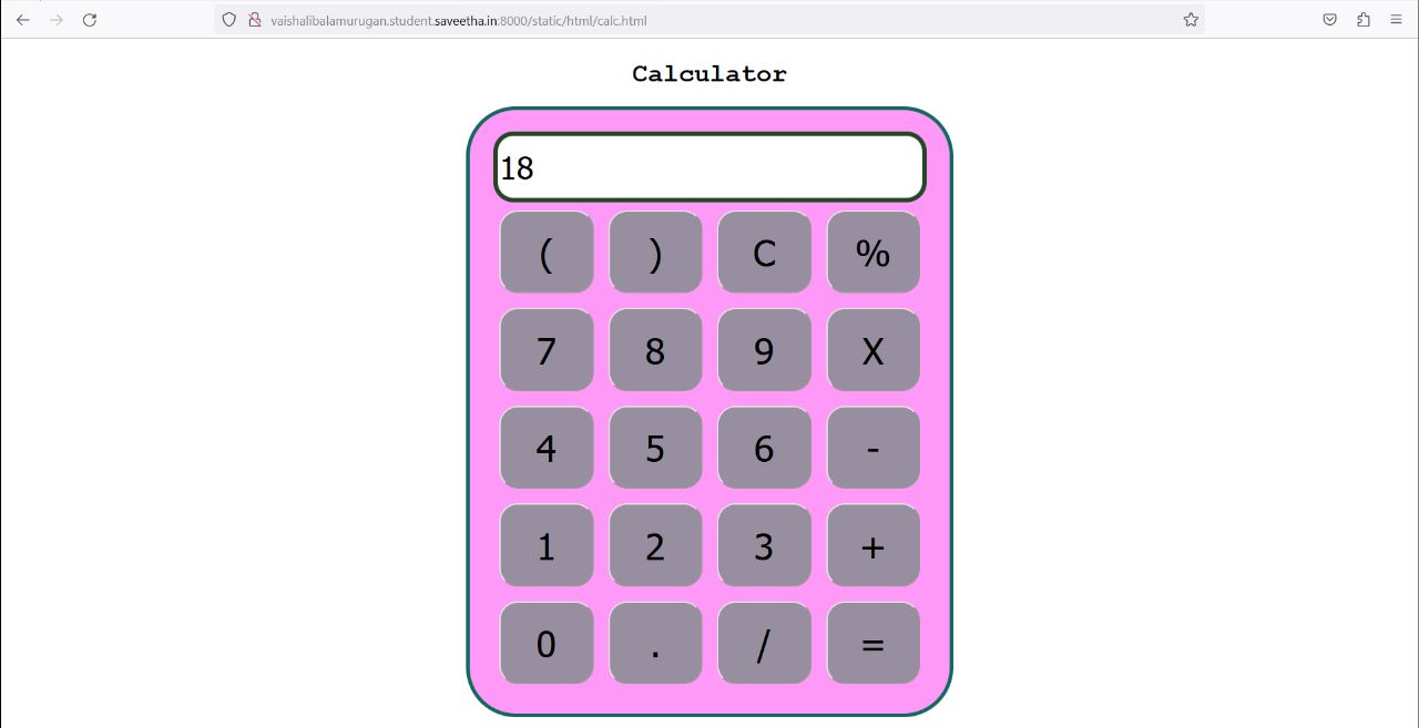 GitHub - VaishaliBalamurugan22008813/calc