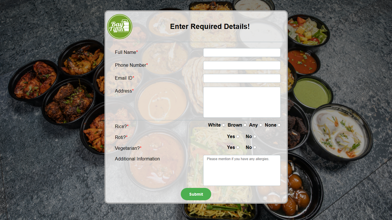 GitHub - TanithFlory/Tiffin-Business-Website