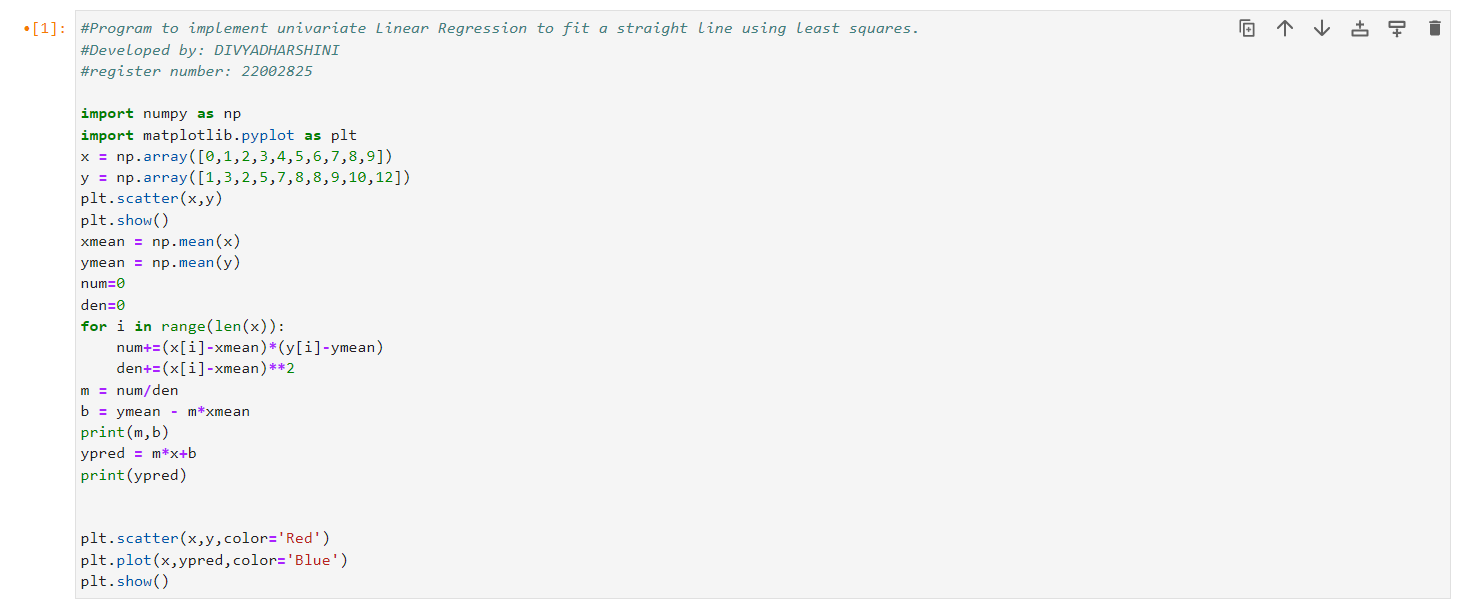 GitHub - divyadharshiniddanbarasu/Univariate-Linear-Regression: Implementation of Univariate ...
