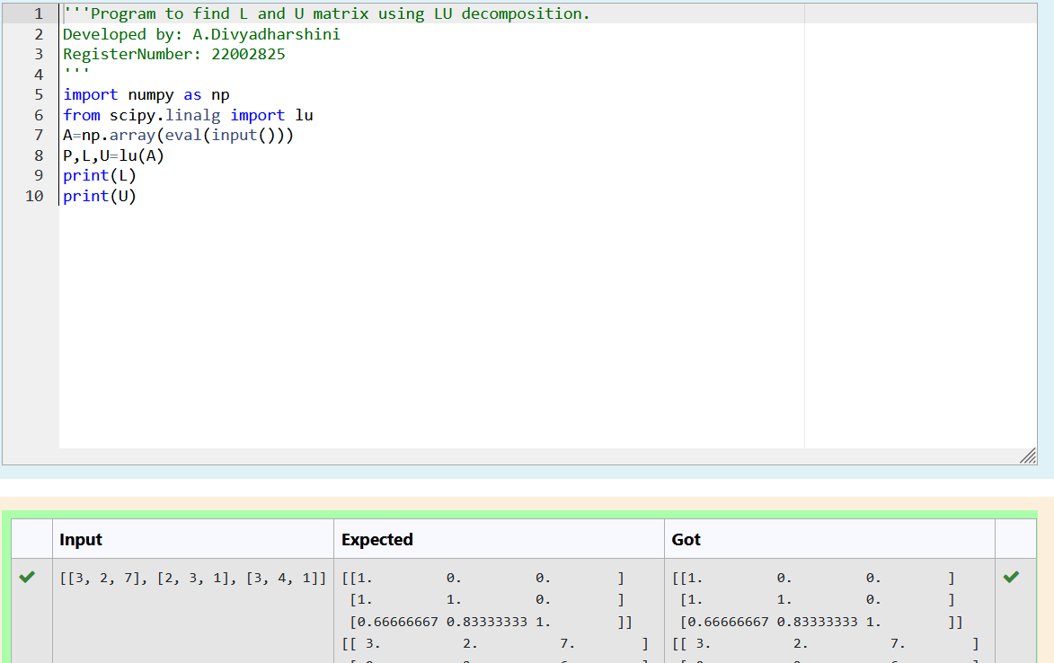 GitHub - divyadharshiniddanbarasu/LU-Decomposition
