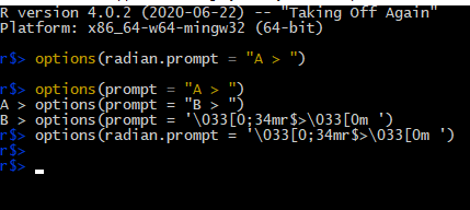 Update radian prompt e.g. via `options()` · Issue #270 · randy3k/radian · GitHub