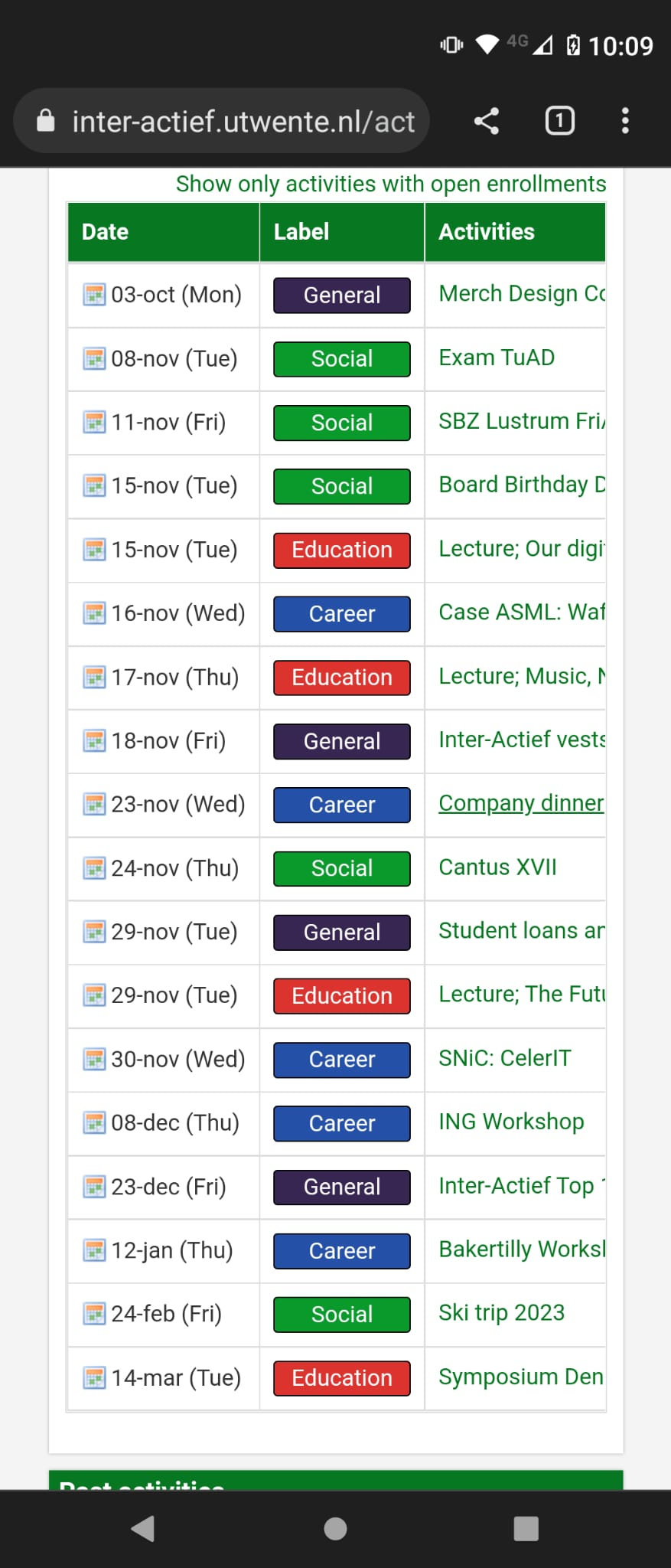 Activity labels too wide on mobile view · Issue #674 · Inter-Actief/amelie · GitHub