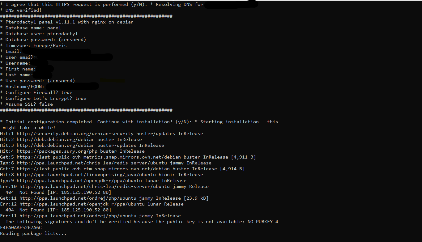 Installation doesn't start · Issue #367 · pterodactyl-installer/pterodactyl-installer · GitHub