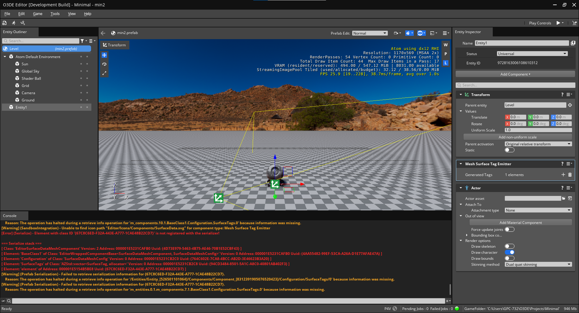 Adding a new child element to the Mesh Surface Tag Emitter component results in an error · Issue ...