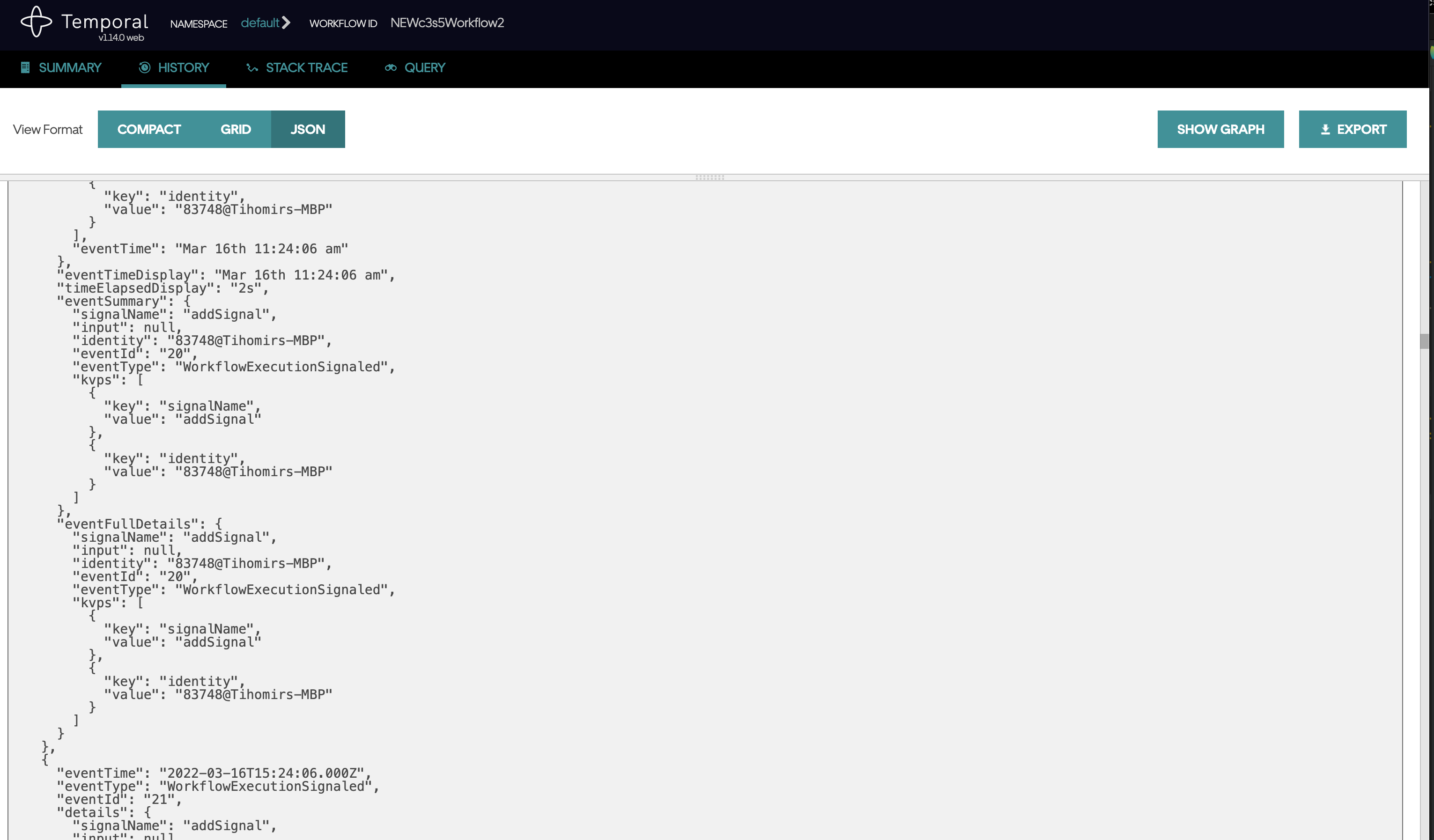 [0.4.0] Large JSON history view - add "back to top" button · Issue #347 · temporalio/ui · GitHub