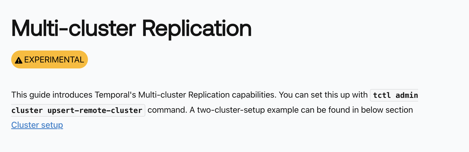 [ Bug report ] Multi-cluster replication page link not working · Issue #1052 · temporalio ...