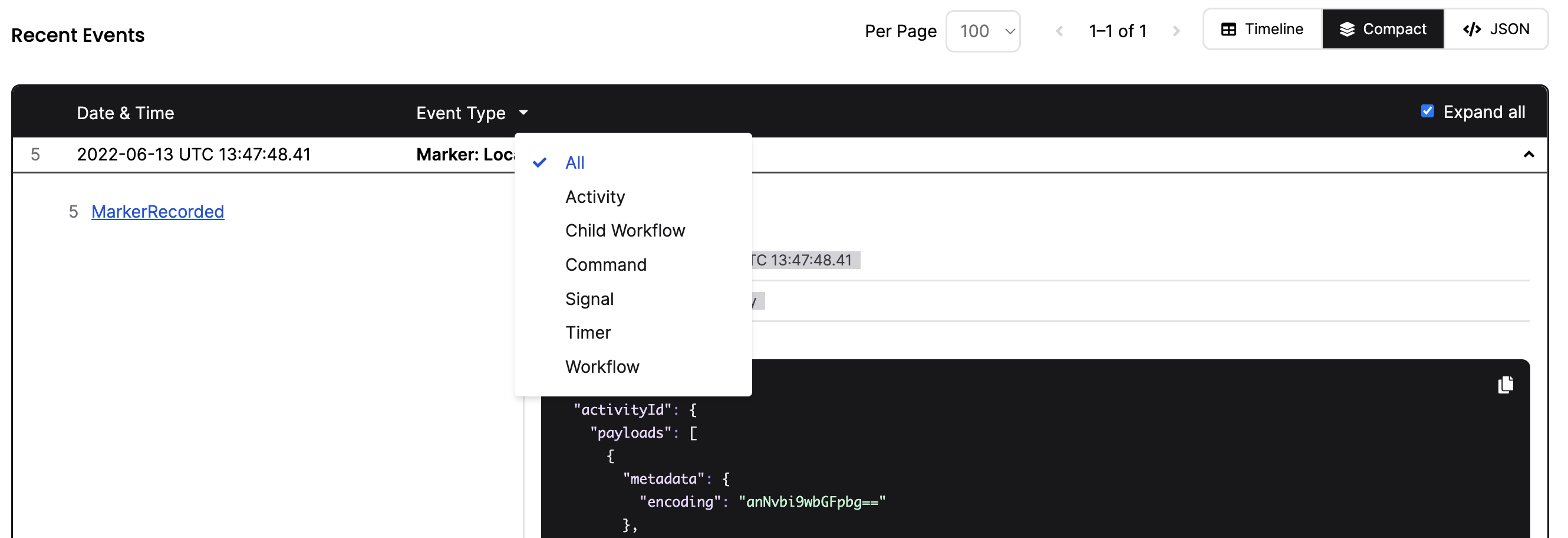 Event filter dropdown does not include marker recorded events · Issue #584 · temporalio/ui · GitHub