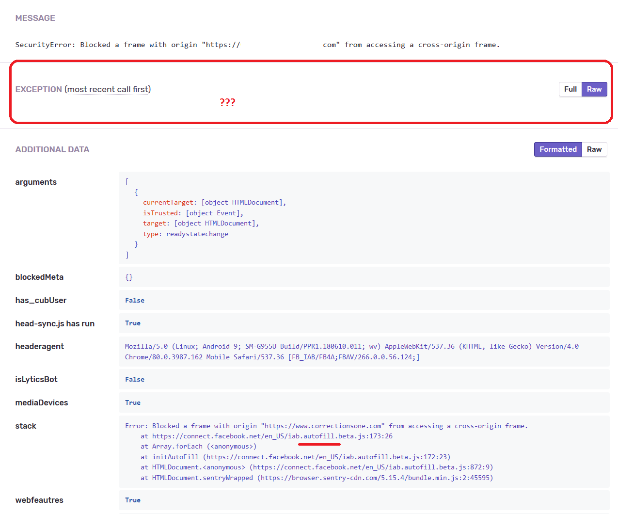 Stack Info Missing From Error Reports · Issue 2542 · Getsentry Sentry Javascript · Github