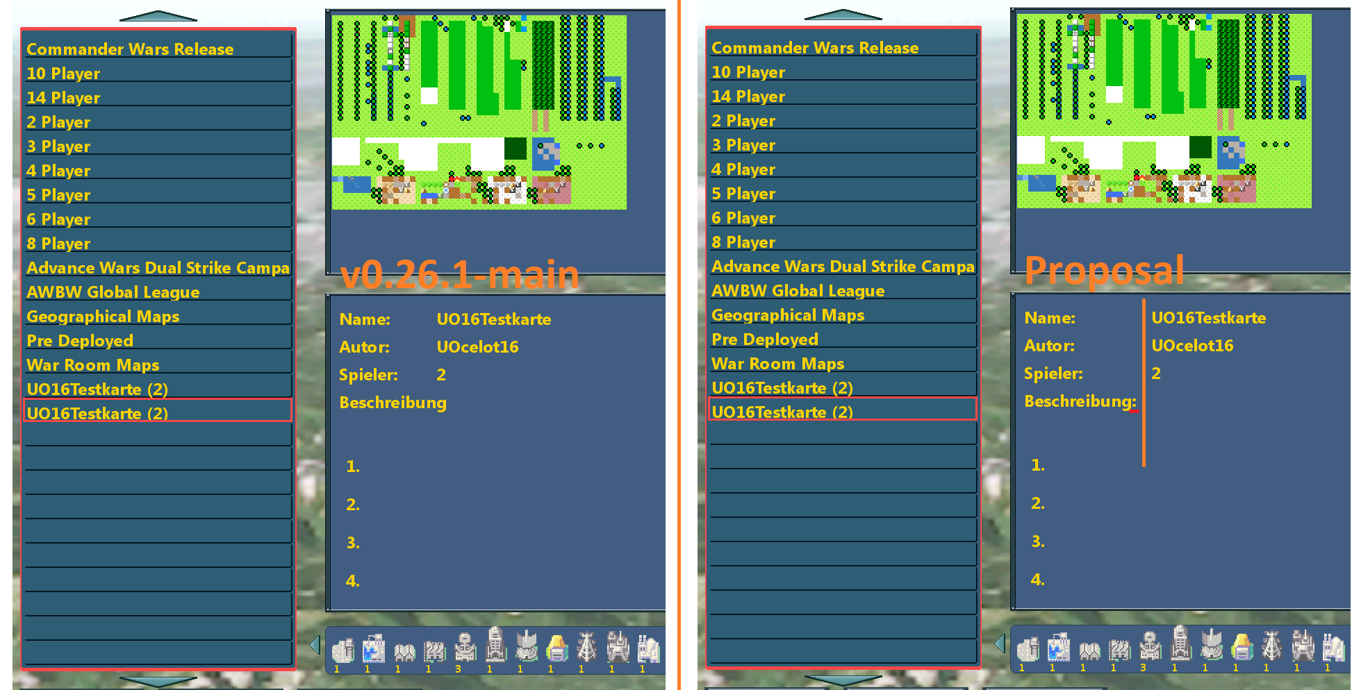Proposal: Adjustment of the visual display in map menu · Issue #1224 · Robosturm/Commander_Wars ...