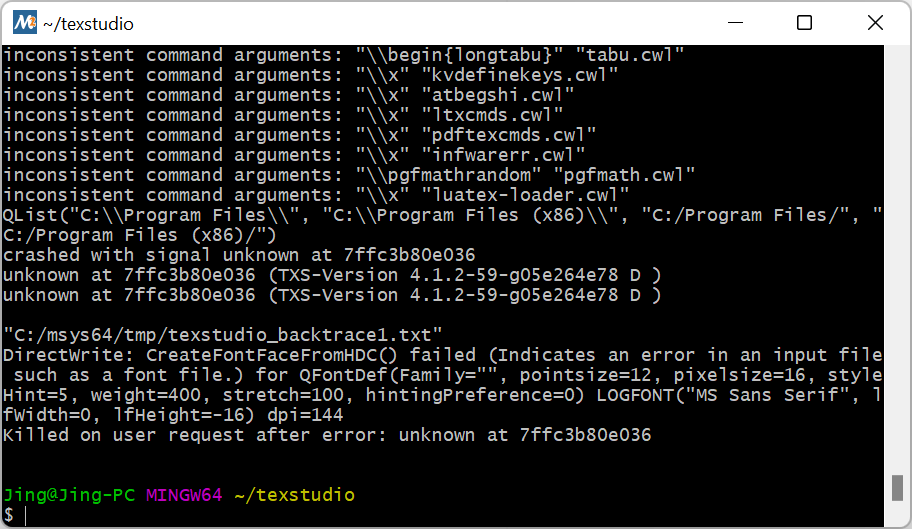 Unknown app crash - bug report · Issue #2031 · texstudio-org/texstudio · GitHub