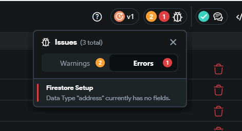 Error: "Data Type "address" currently has no fields." even when there ...