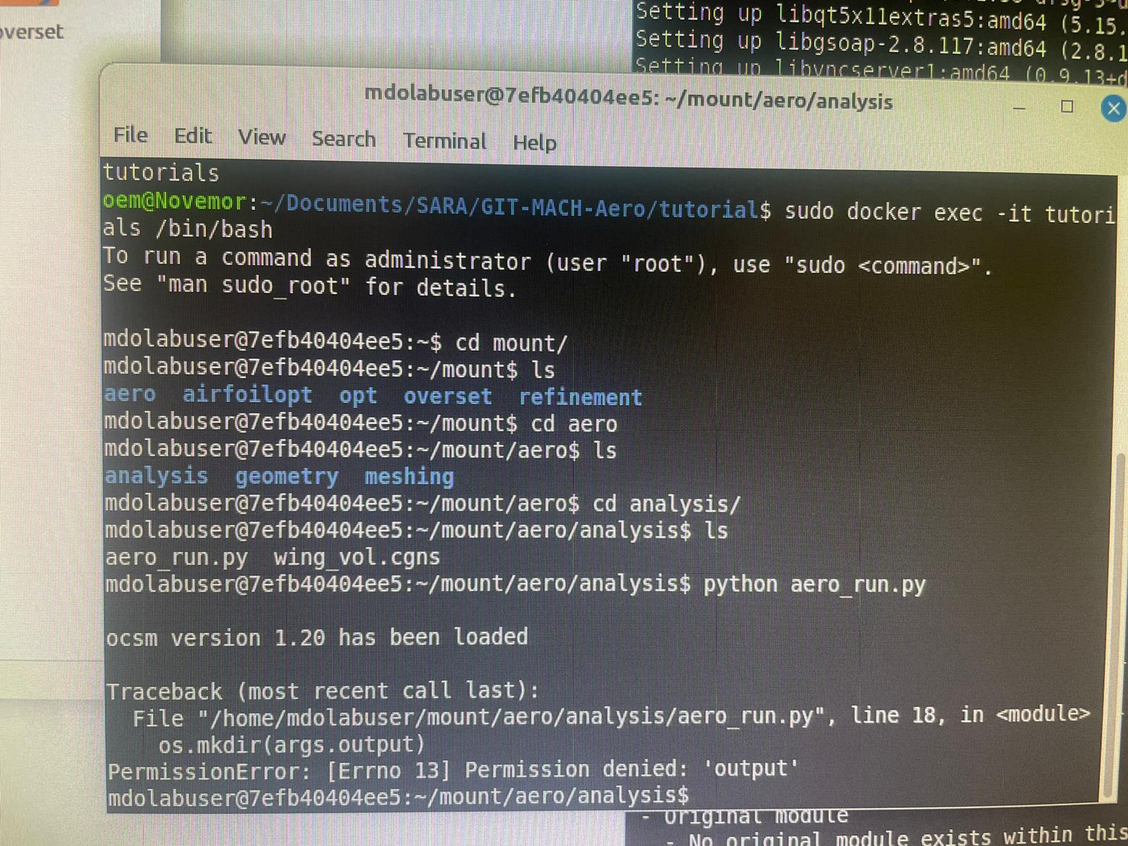 Permission denied: [Errno 13] Permission denied · Issue #92 · mdolab/MACH-Aero · GitHub