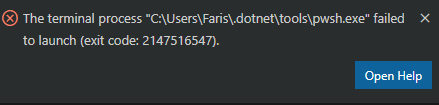 Error while opening terminal | exit code: 2147516547 · Issue #122152 ...