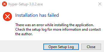 Hyper Installation has failed · Issue #4825 · vercel/hyper · GitHub
