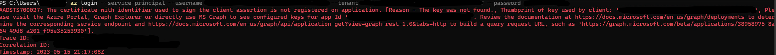 Unable to authenticate az login using certificate · Issue #26443 · Azure/azure-cli · GitHub