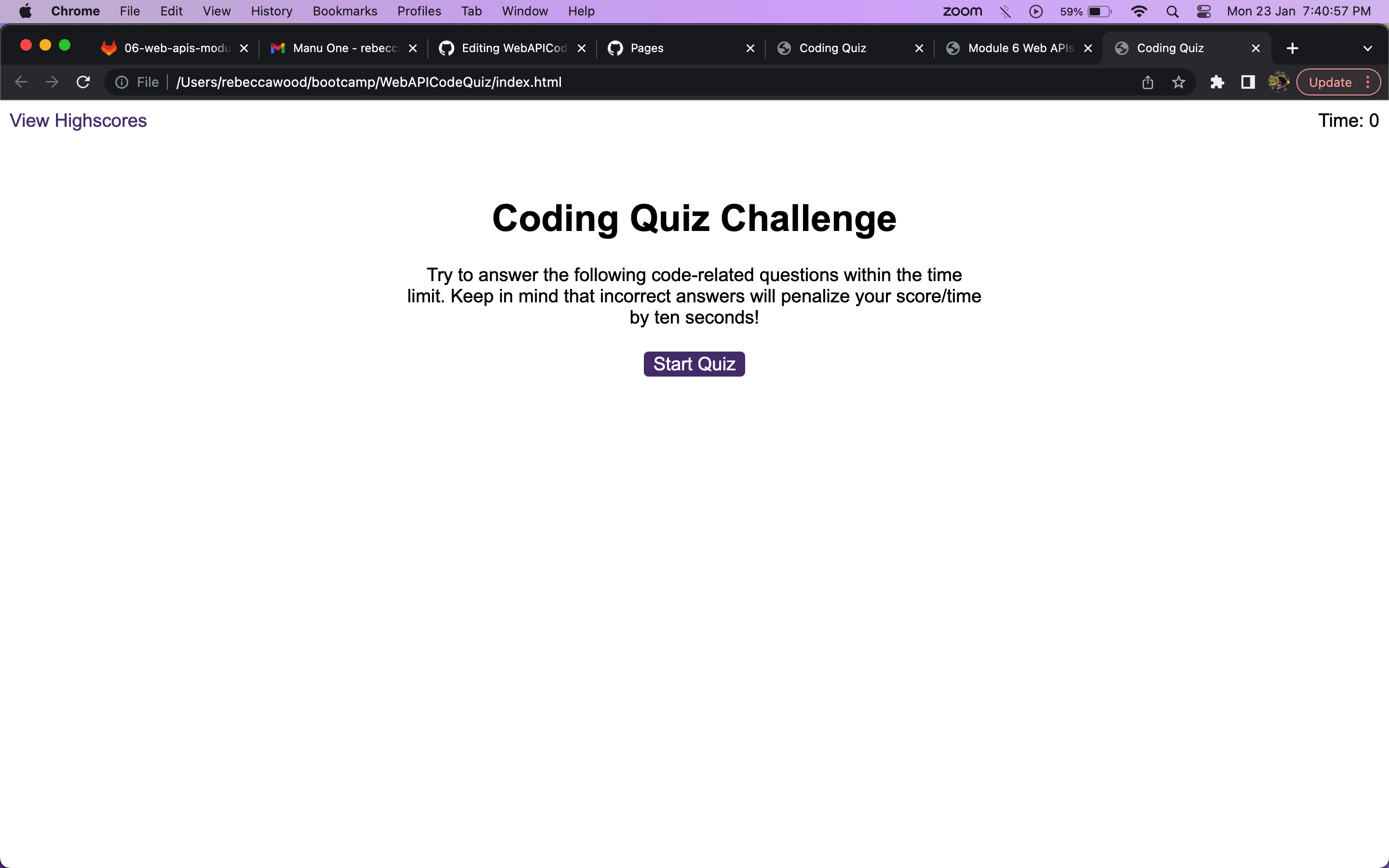 GitHub - ResonantDevotion/WebAPICodeQuiz: AS A coding boot camp student I WANT to take a timed ...