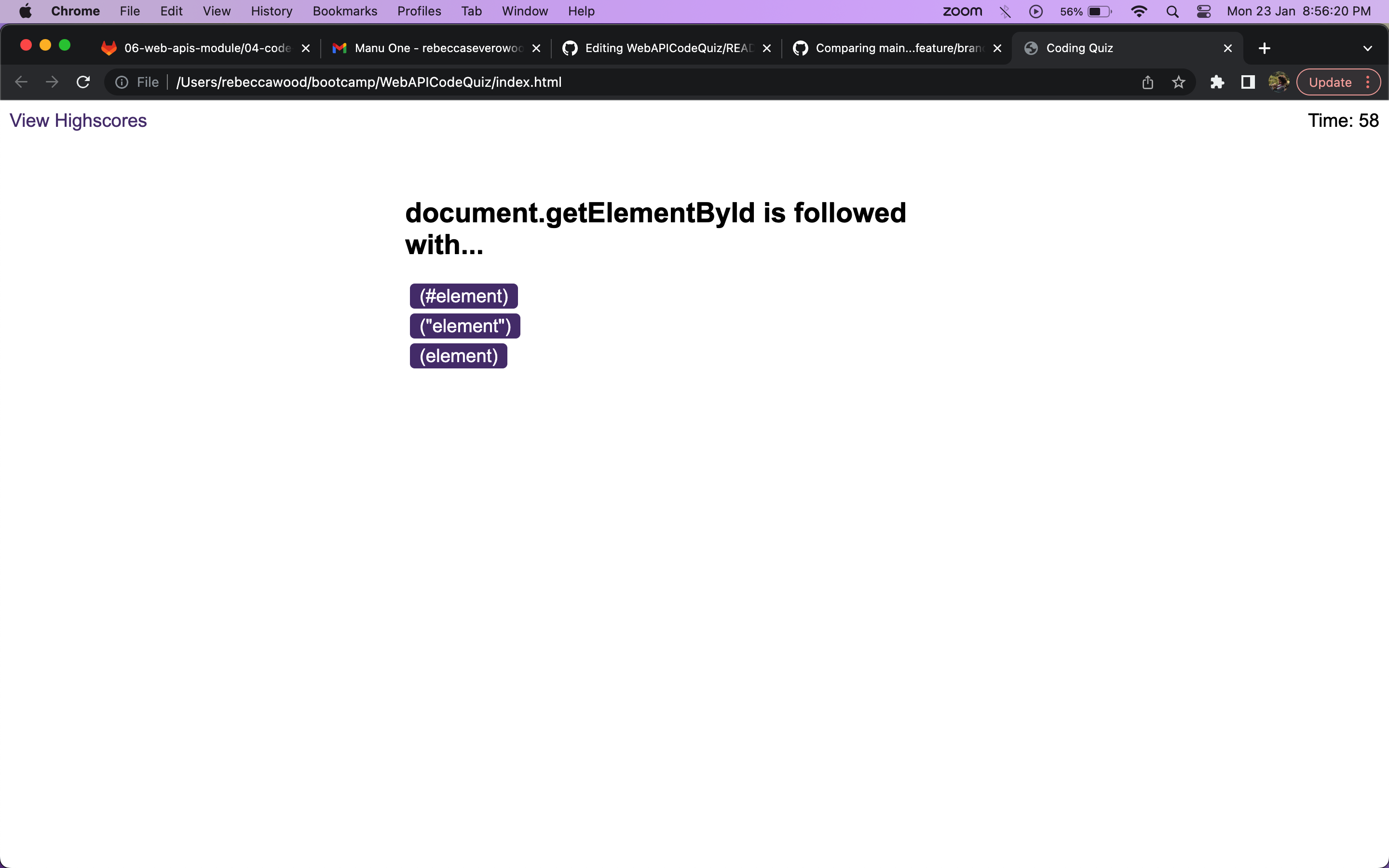 GitHub - ResonantDevotion/WebAPICodeQuiz: AS A coding boot camp student I WANT to take a timed ...