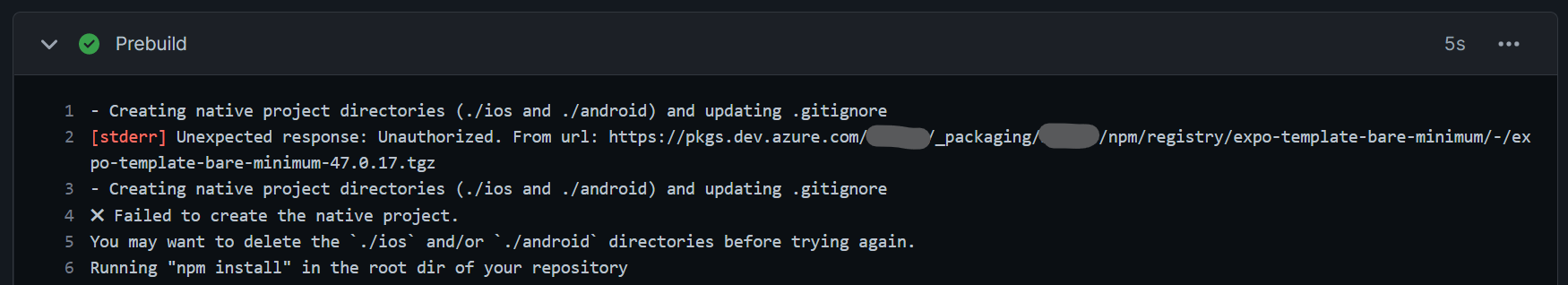 Failed Creating Native Project Directories Does Not Cause Prebuild Phase To Fail · Issue 1540