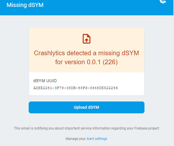 Crashlytics detected a missing dSYM files ! · Issue #67 · FlutterFlow/flutterflow-issues · GitHub