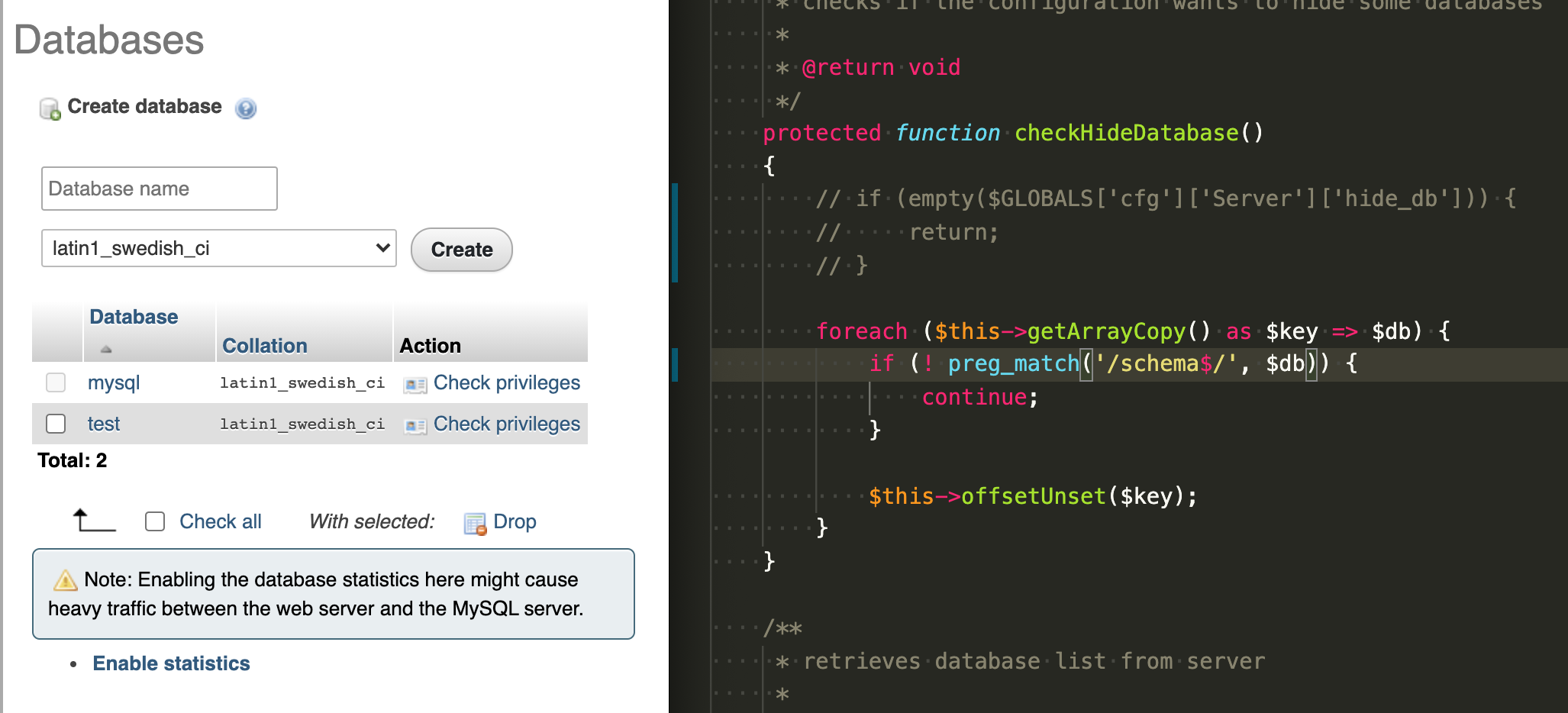 hide_db seems to not work · Issue #16506 · phpmyadmin/phpmyadmin · GitHub