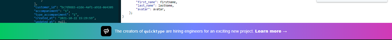 Ad at bottom covering essential areas · Issue #1779 · glideapps/quicktype · GitHub