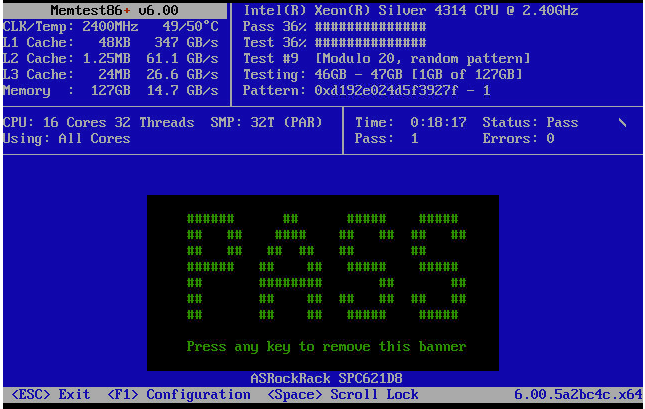 Fail Test #9 [Modulo 20, random pattern] on Huananzhi with dual CPU ...