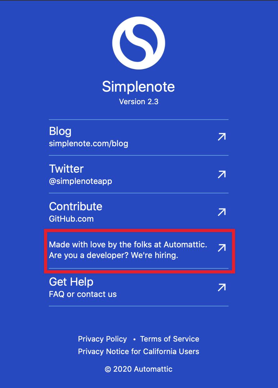 Update About UI · Issue #704 · Automattic/simplenote-macos · GitHub
