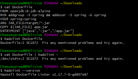 Dockerfile:2 SC1072 : Windows hadolint installation · Issue #436 · hadolint/hadolint · GitHub