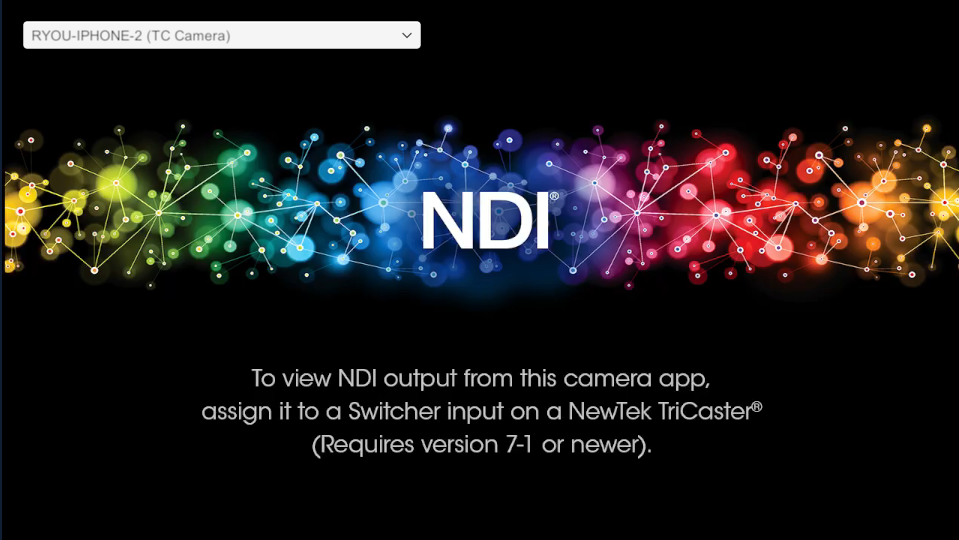 TC Camera(ios) from newtek failed to streaming content · Issue #69 · keijiro/KlakNDI · GitHub
