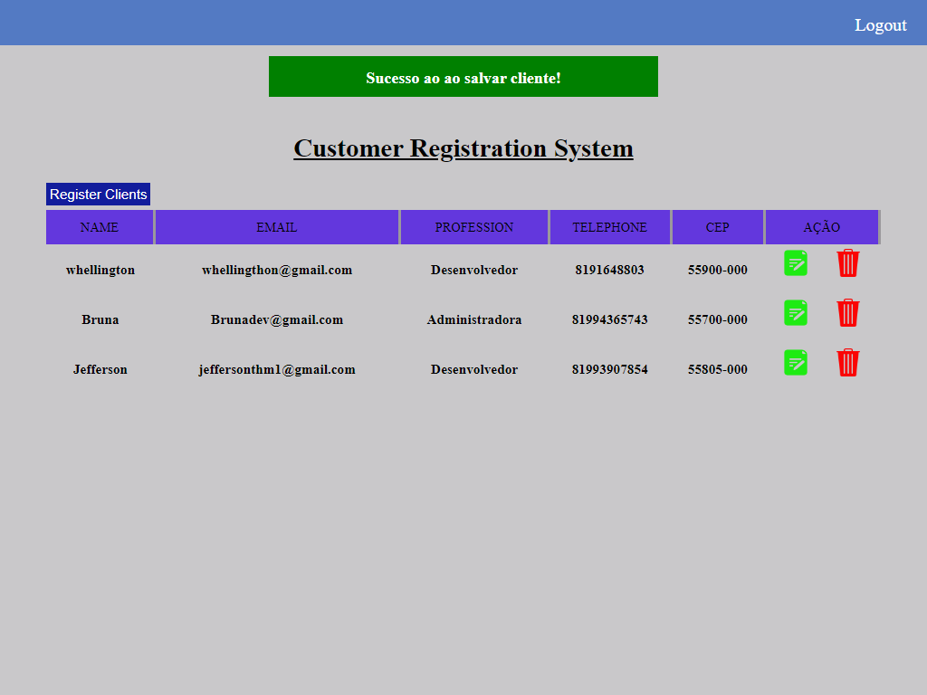 GitHub - jefferson-Felipy/Customer_Registration_System: Sistema de ...