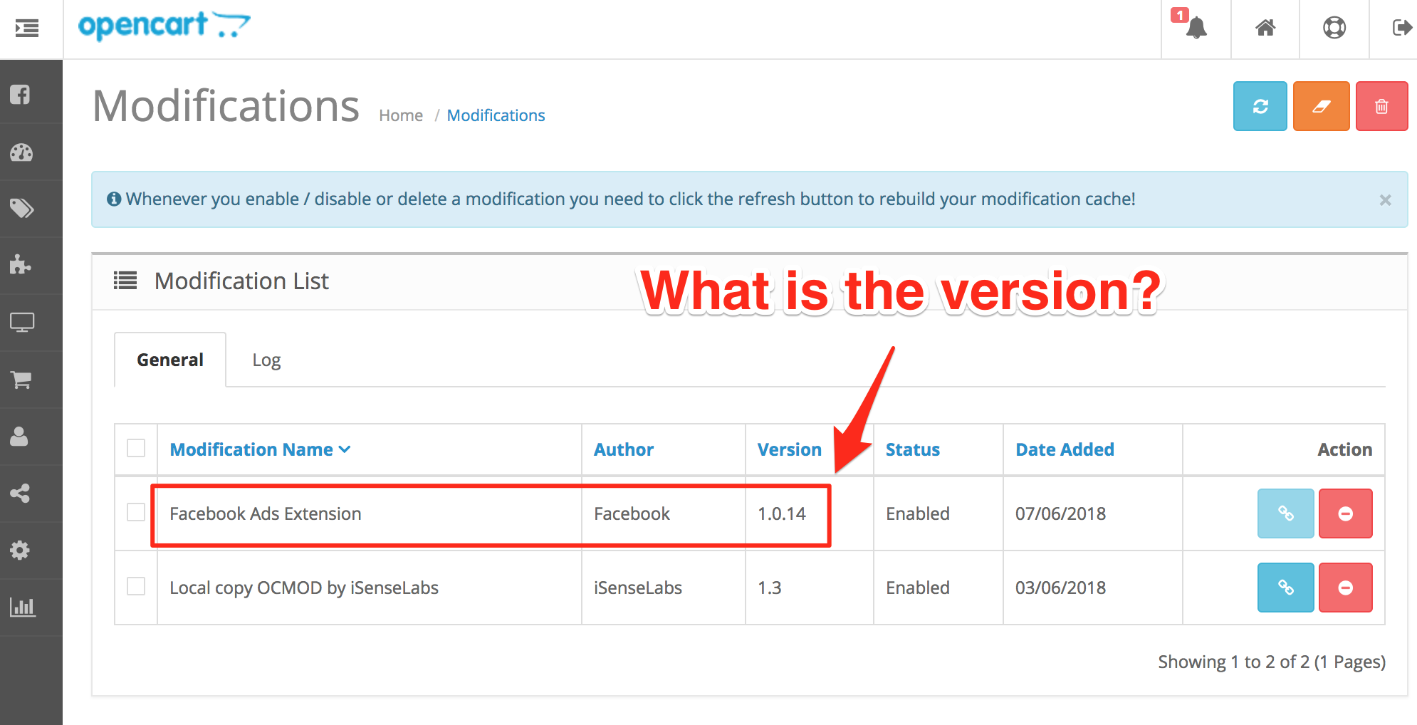 There is an error with Facebook Ads Extension setup. Please click on ...