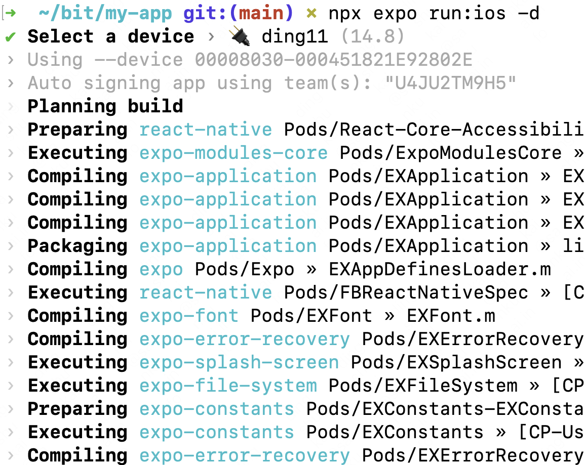 npx expo run:ios -d not installing app on my iOS device · Issue #4549 · expo/expo-cli · GitHub