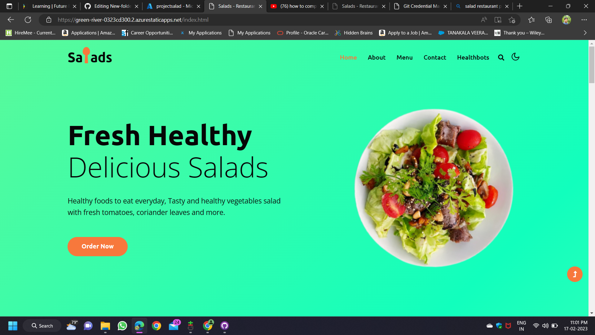 GitHub - saikumartanakala/salad-webpage