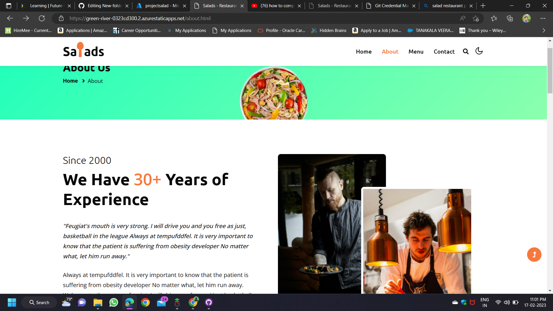 GitHub - saikumartanakala/salad-webpage