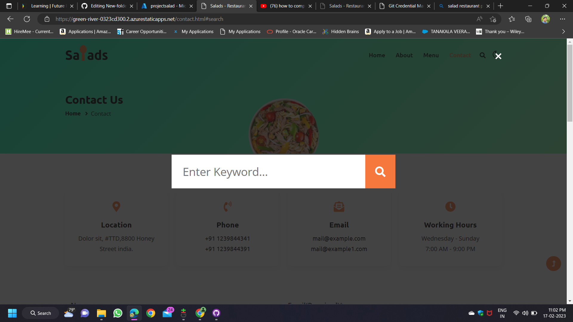 GitHub - saikumartanakala/salad-webpage