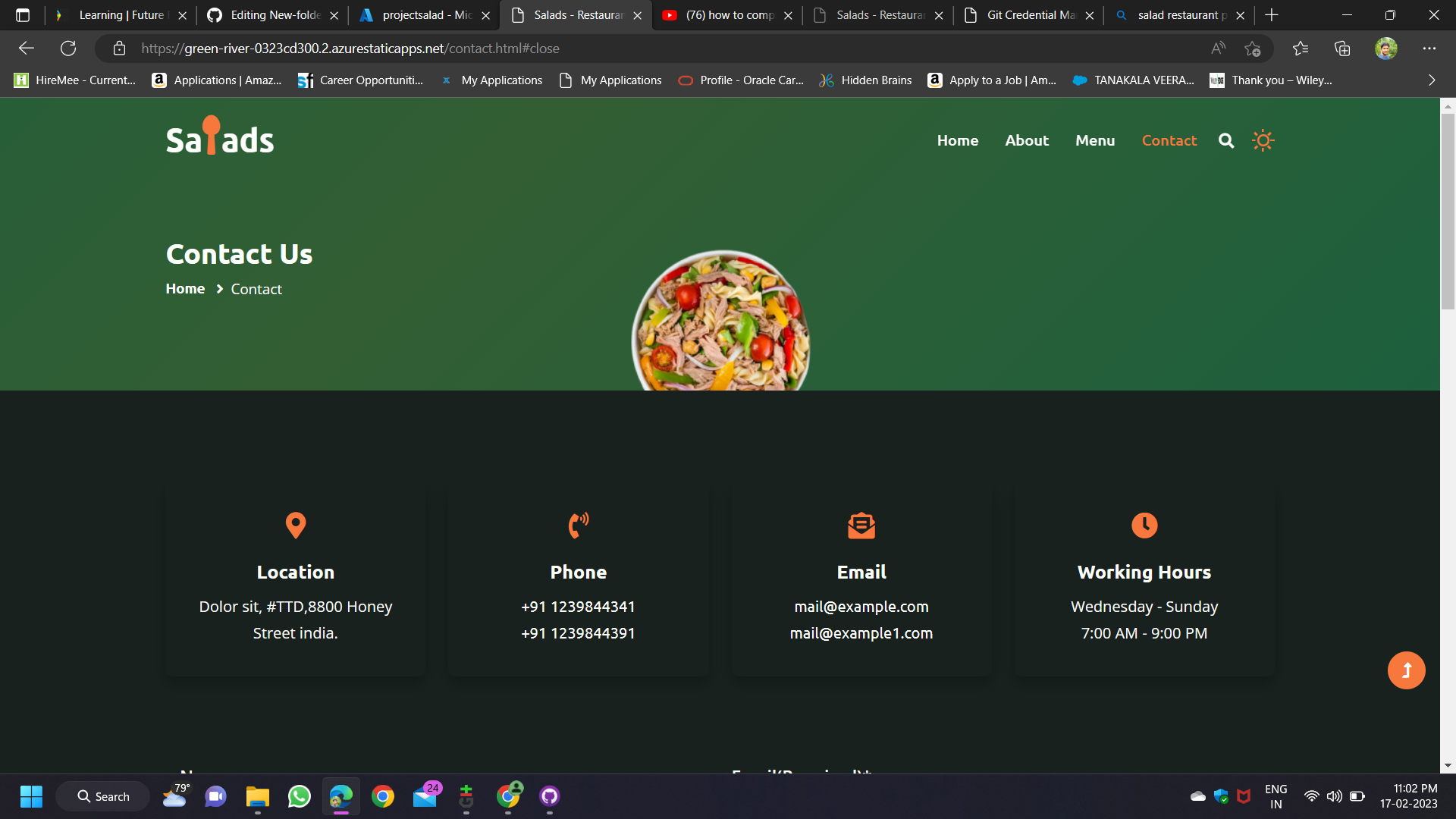 GitHub - saikumartanakala/salad-webpage